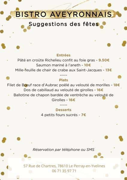 Menus du Réveillon à Rambouillet Territoires | Office de Tourisme de ...