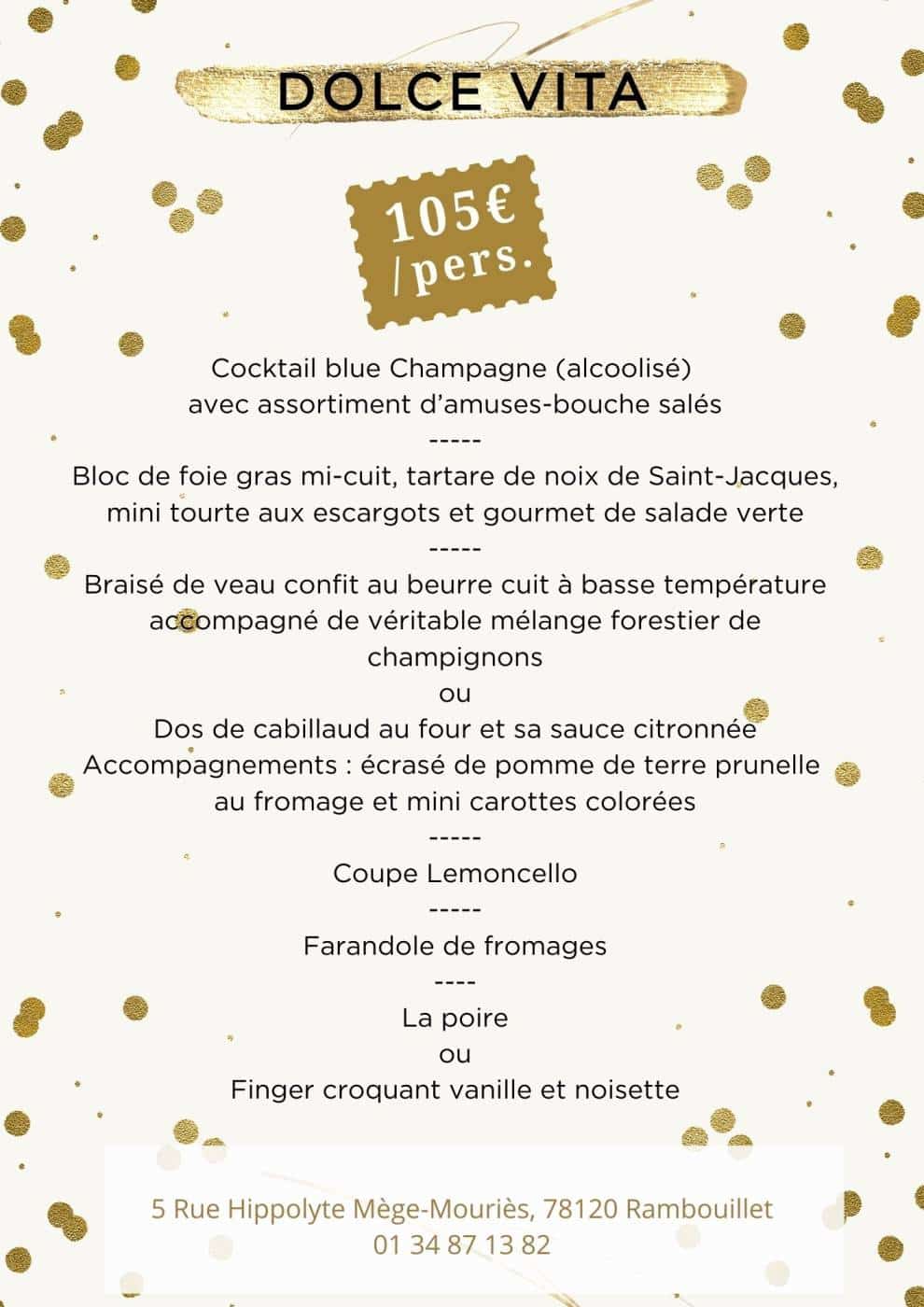 Menus du Réveillon à Rambouillet Territoires | Office de Tourisme de ...