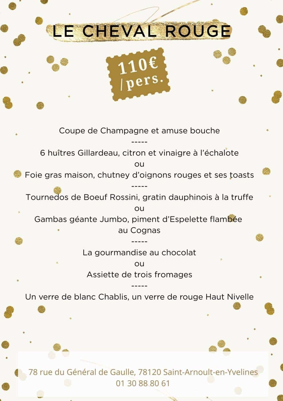 Menus du Réveillon à Rambouillet Territoires | Office de Tourisme de ...